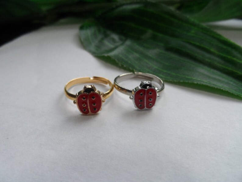 Childs Adjustable Ladybug Ring, Girls Rings, Kids Rings, Adjustable ...