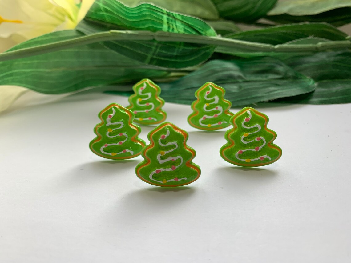 Christmas Tree Cookie Push Pins Novelty Push Pins Decorative - Etsy
