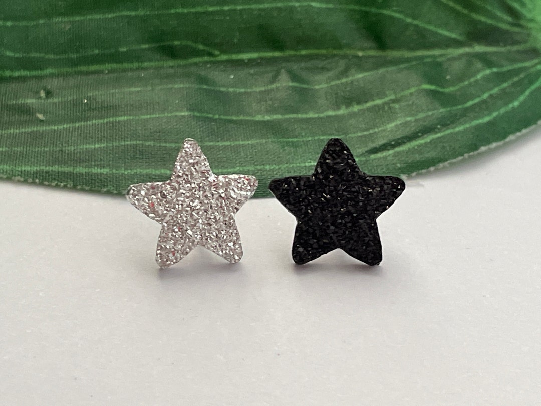 Black Rhinestone Star Lapel Pin, Silver Rhinestone Star Tie Pin, Star ...
