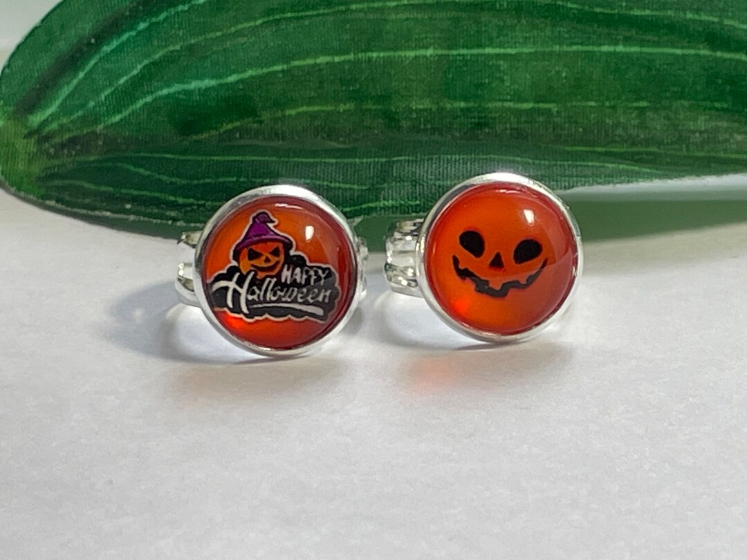 Child's Adjustable Halloween Ring, Kids Rings, Pumpkin Rings,kiddies Ring, Little Gifts ...
