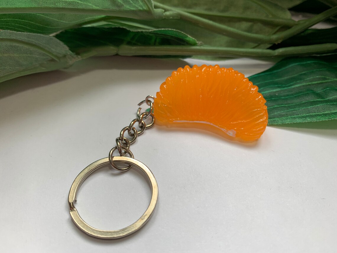 Orange Slice Keychains Novelty Keychains Orange Keyrings - Etsy