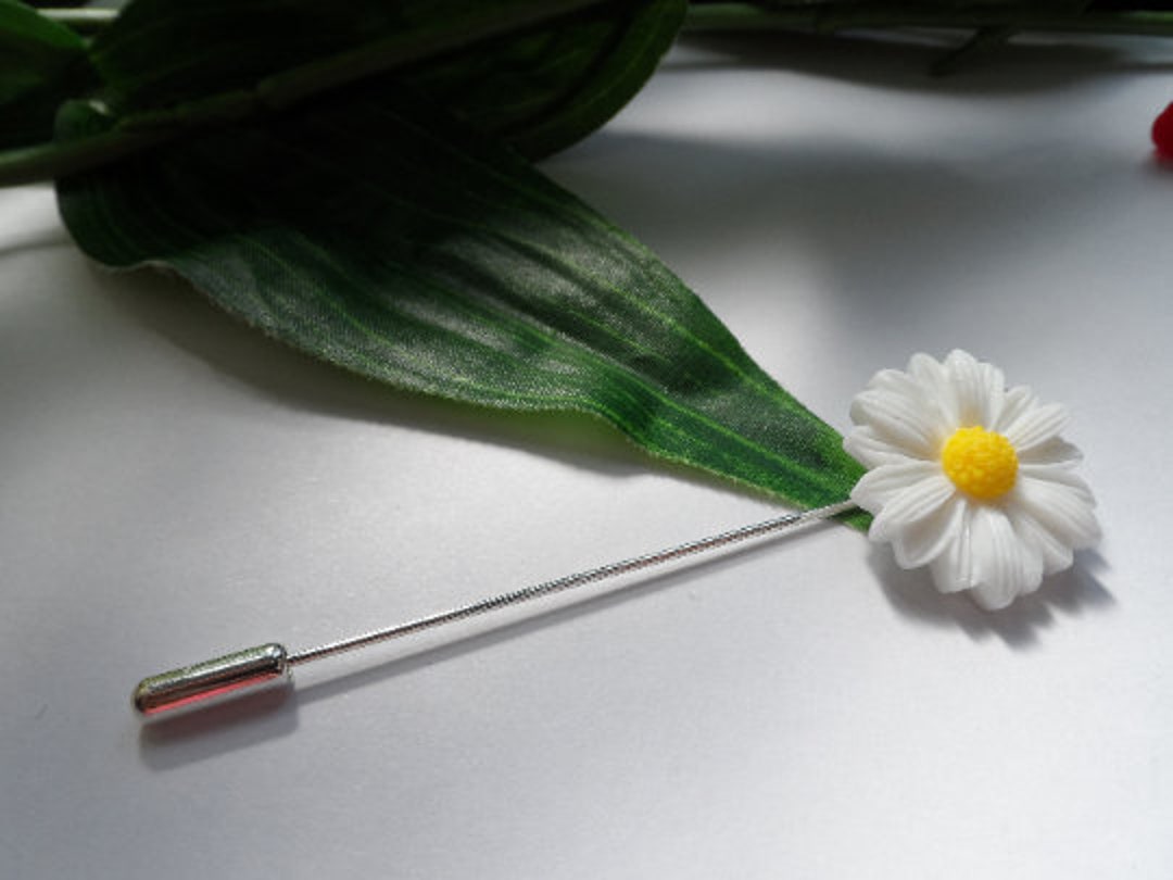 Daisy Lapel Pin, Daisy Hat Pin, Flower Lapel Pin, Flower Hat Pin, Lapel ...