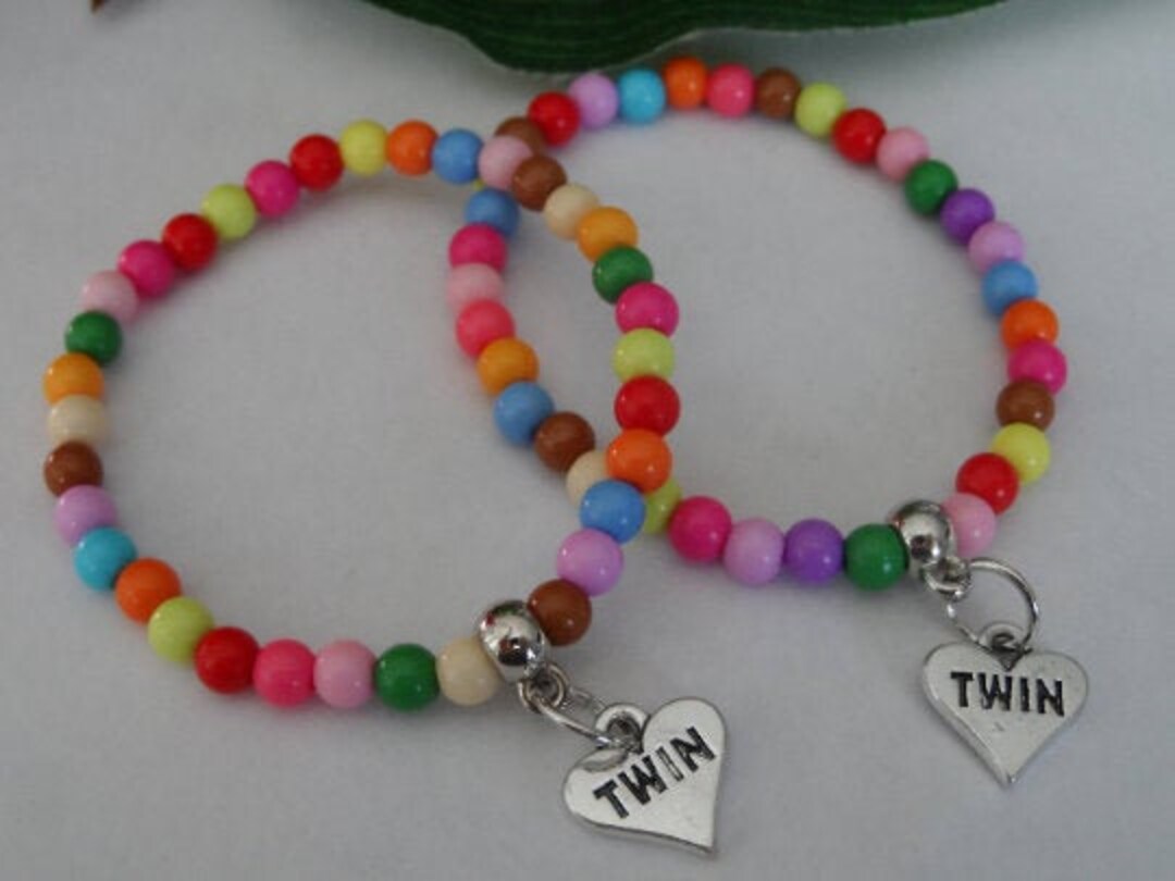 Twin Sister Bracelets, Girls Twin Bracelets, Set of Two Twin Bracelets ...