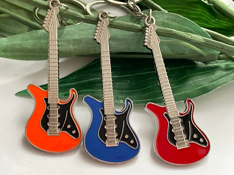 Guitar Keychain, Novelty Keychain, Guitar Keyrings, Christmas Keychains ...