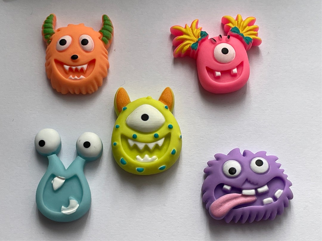 Set of 5 Monster Magnets, Monster Magnets, Fridge Magnets, Locker ...