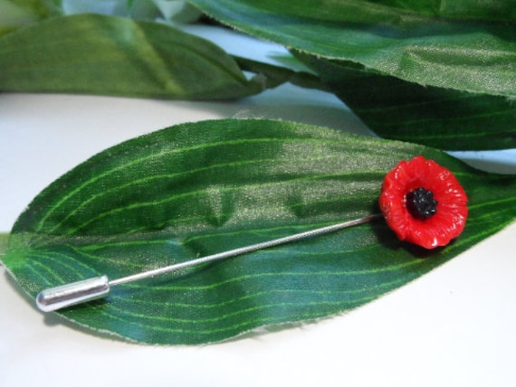 Poppy Lapel Pin Poppy Hat Pin Flower Lapel Pin Flower Hat | Etsy