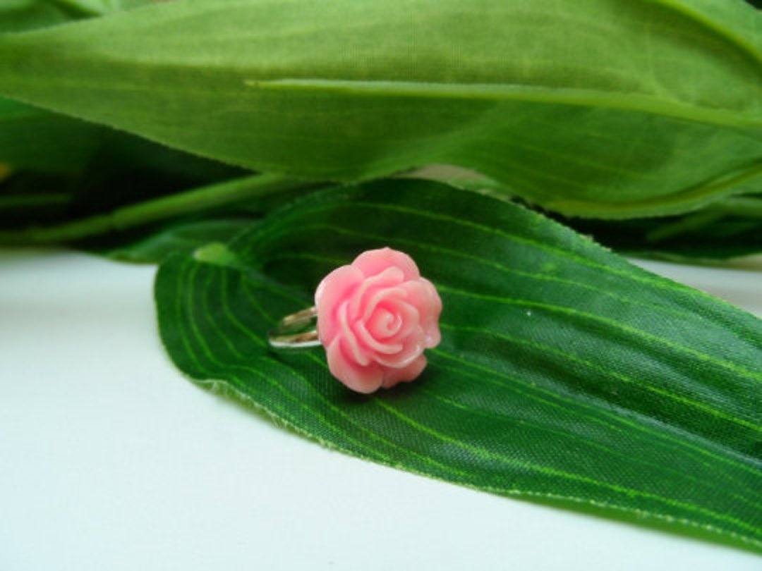 Child's Adjustable Pink Flower Ring, Toddler Rings, Kids Rings ...