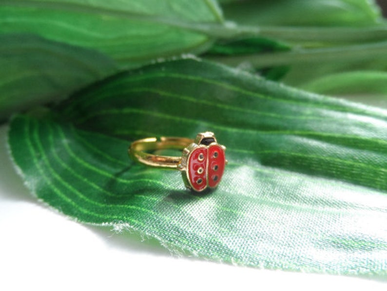 Childs Adjustable Ladybug Ring, Girls Rings, Kids Rings, Adjustable ...