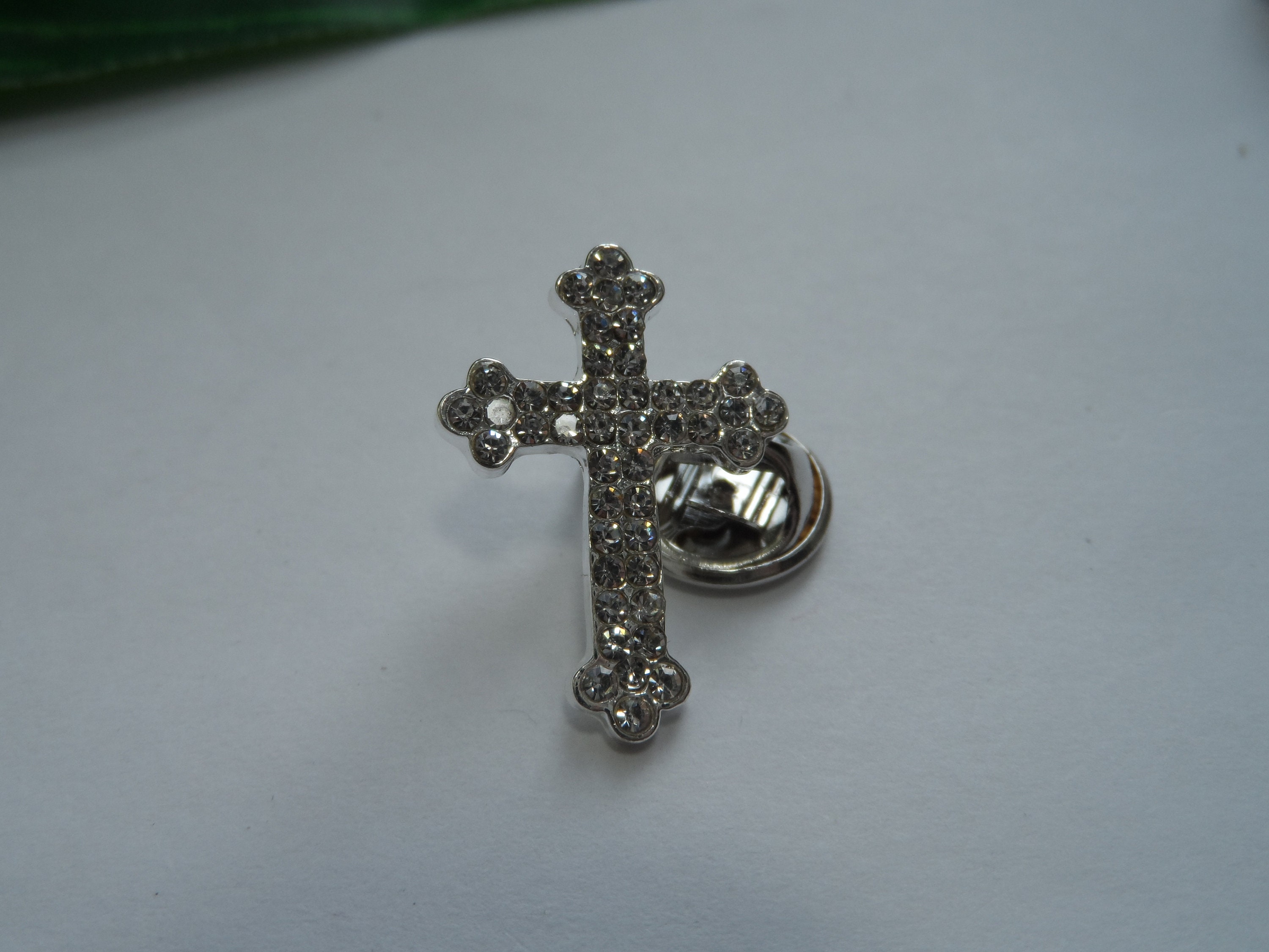 Rhinestone Cross Lapel Pin Cross Pin Cross Lapel Pin | Etsy