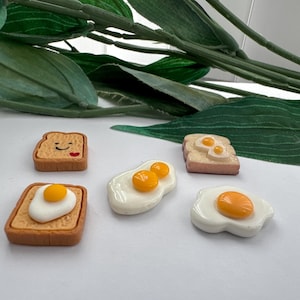 Set of 5 Egg and Toast Magnets, Egg Magnets, Fridge Magnets, Locker ...