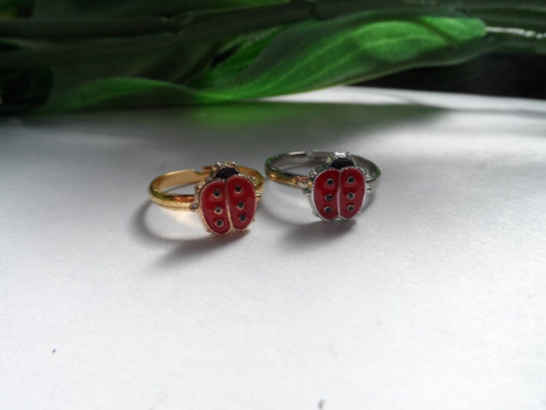 Childs Adjustable Ladybug Ring Girls Rings Kids Rings | Etsy