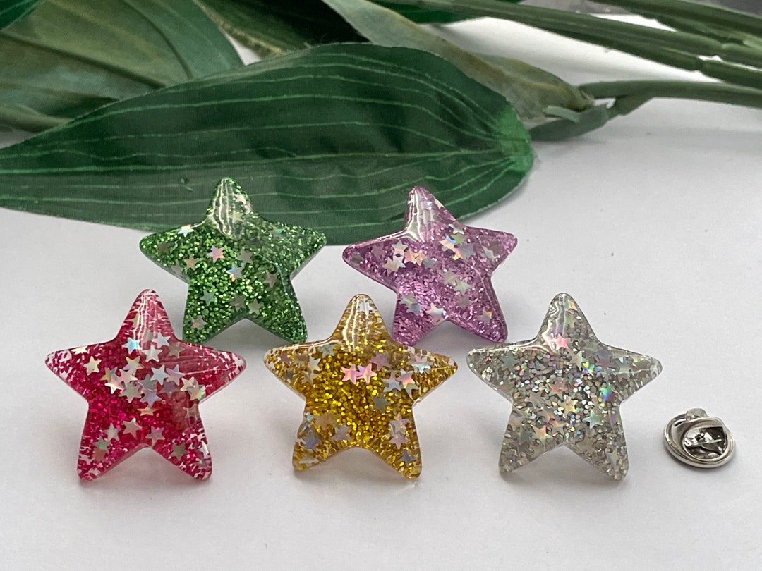 Large Sparkly Star Lapel Pin, Star Lapel Pin, Star Lapel Pin, Pink Star ...