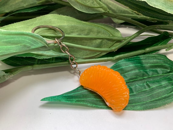 Orange Slice Keychains Novelty Keychains Orange Keyrings - Etsy