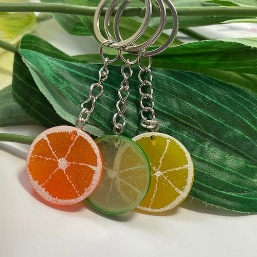 Orange Slice Keychains Novelty Keychains Orange Keyrings - Etsy