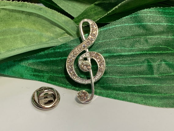 Rhinestone Music Note Lapel Pin Music Note Pin Music Note - Etsy UK