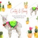 Watercolor Cactus & Llama Clipart Set, Succulent Clip Art, Animal ...