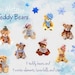 Teddy Bear Clipart Winter Watercolor Clip Art Animal - Etsy