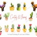 Watercolor Cactus & Llama Clipart Set, Succulent Clip Art, Animal ...