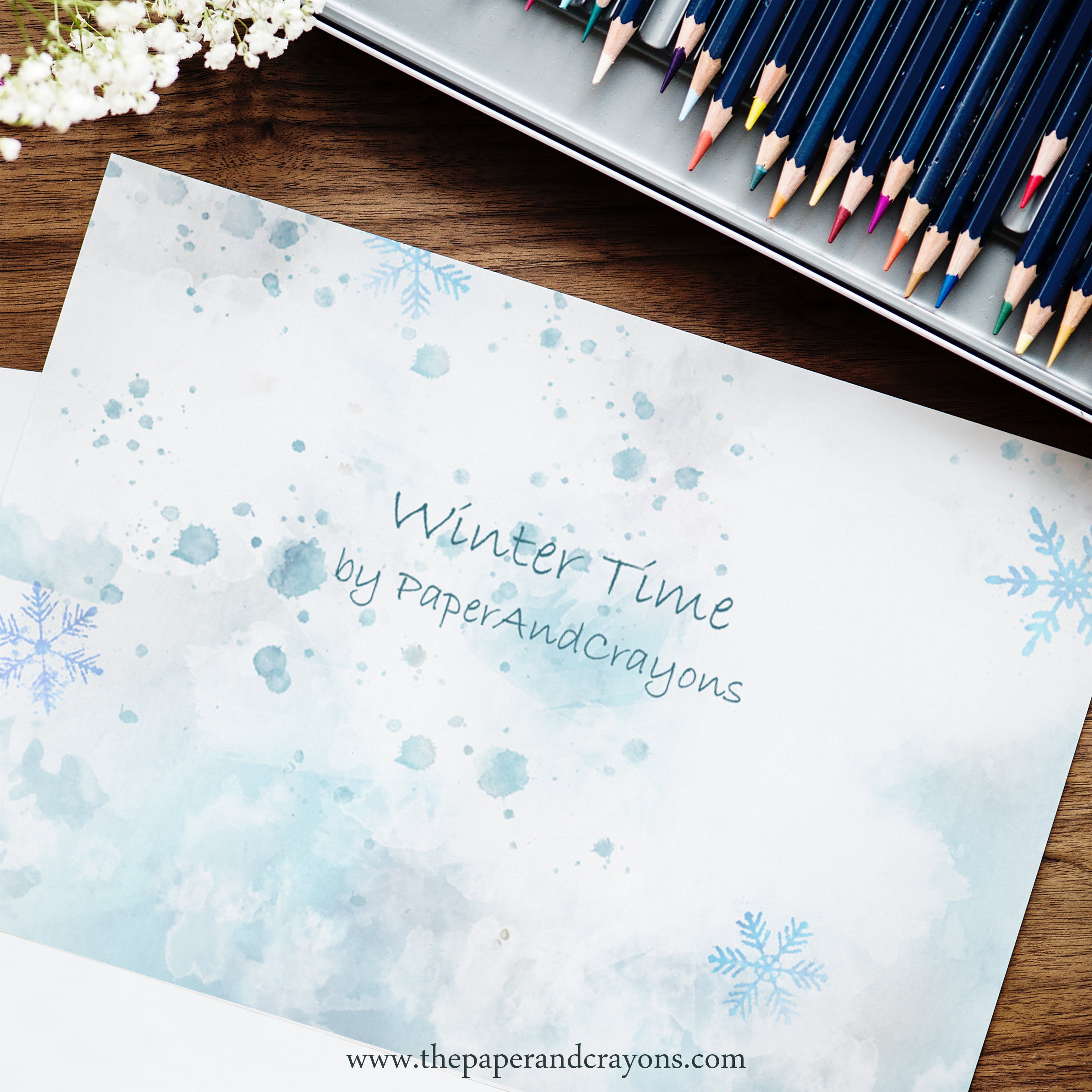 Winter Time Background Watercolor Texture Digital Paper | Etsy
