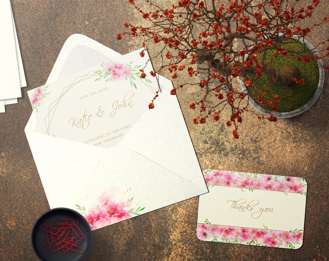 Watercolor Sakura Geometric Clipart Floral Frames Clip Art - Etsy