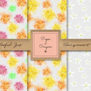 Citrus Digital Paper, Seamless Pattern, Floral Digital Paper ...