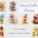 Snowy Children Dreams, Teddy Bear Winter Clipart, Watercolor Clip Art ...