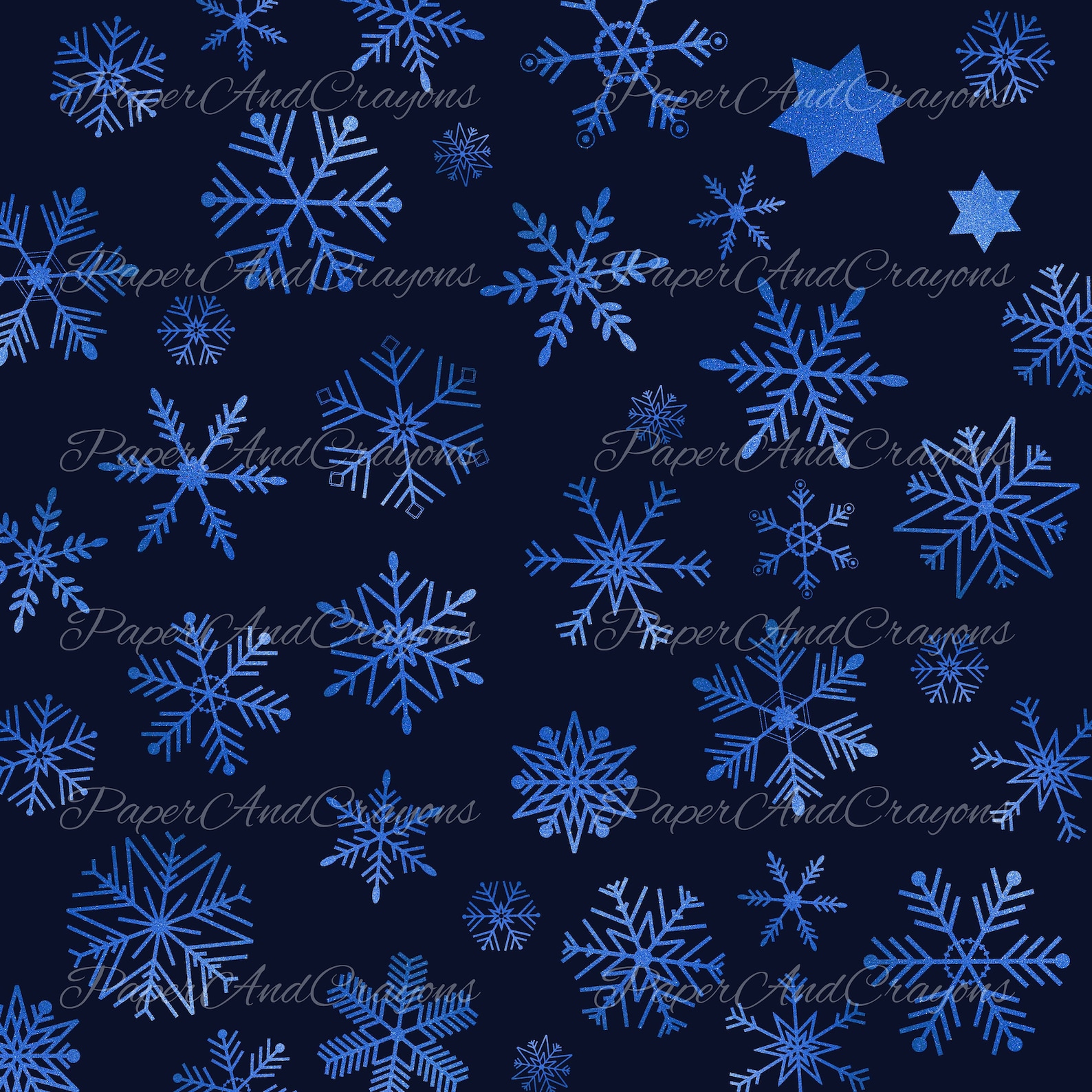 Blue Glitter Snowflakes Clipart Winter Clipart Nature - Etsy