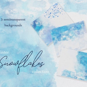 Snowflake Clipart Collection, Hand Painted Winter Watercolor Clip Art ...