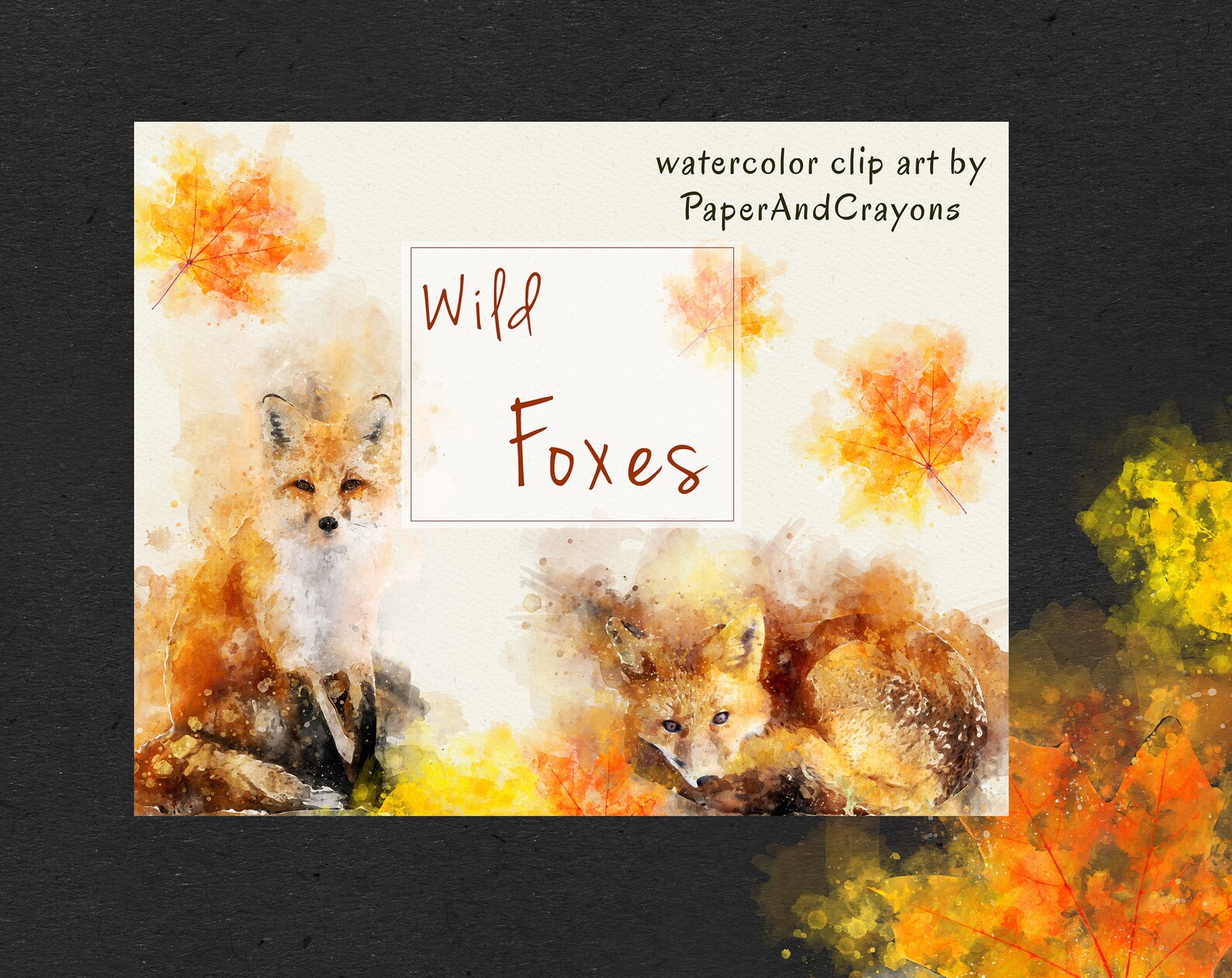 Autumn Watercolor Foxes Red Fox Clipart Fall Clip Art - Etsy