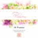 Spring Flowers Frames Clipart Set Watercolor Floral Clip - Etsy