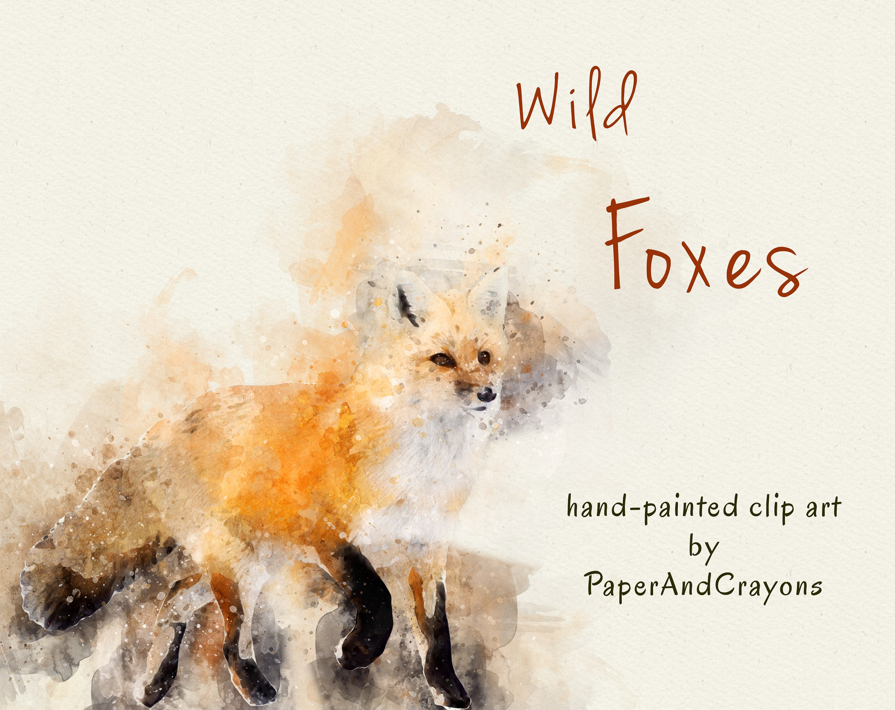 Autumn Watercolor Foxes, Red Fox Clipart, Fall Clip Art, Animal ...