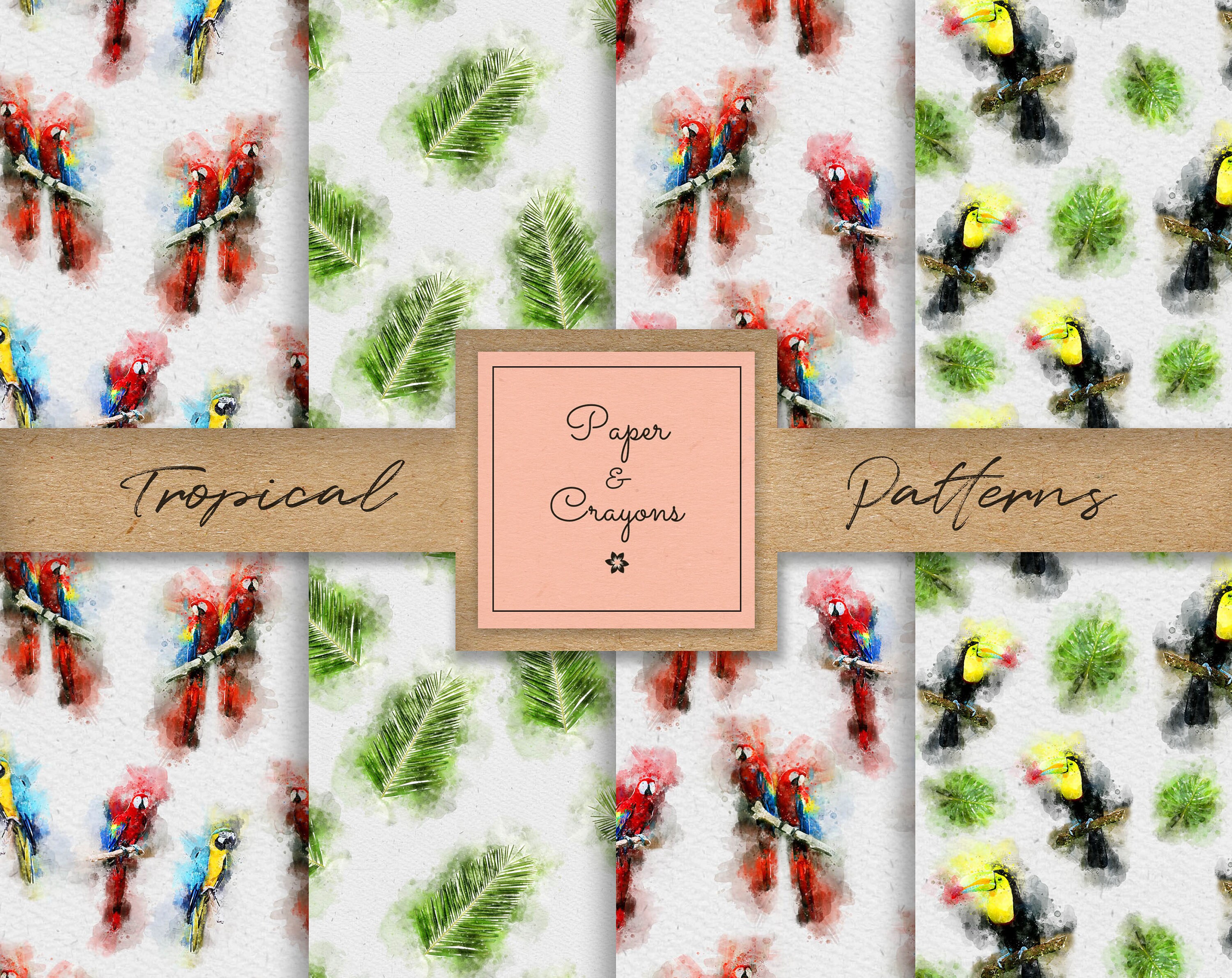 Tropical Digital Paper Seamless Pattern Floral Digital Paper - Etsy