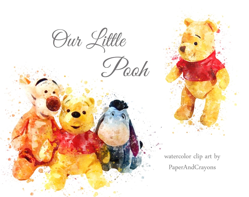 Winnie the Pooh Clipart Bear Piglet Donkey Eeyore Tigger - Etsy Israel