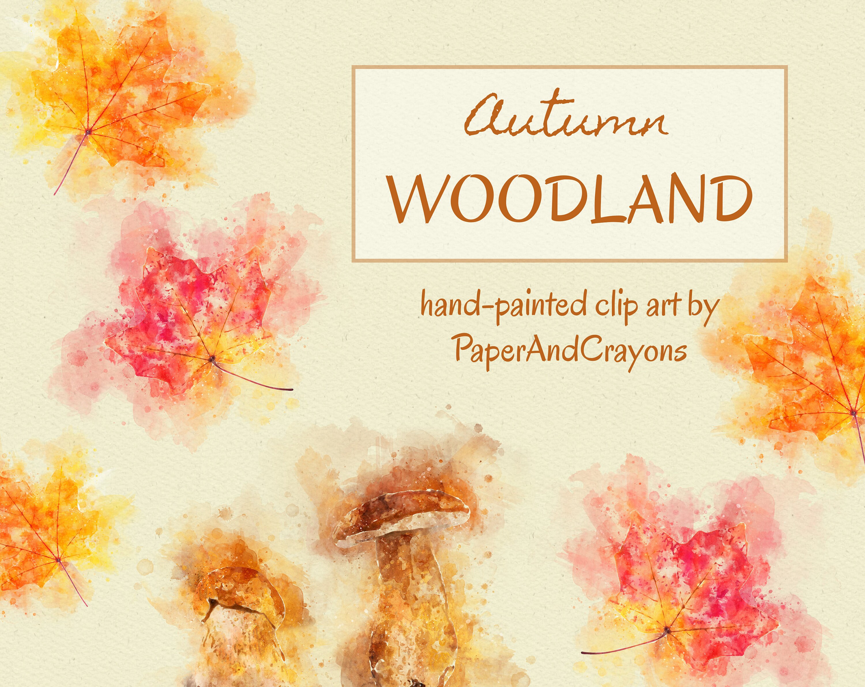 Autumn Woodland Animals Watercolor Clipart Fall Clip Art - Etsy