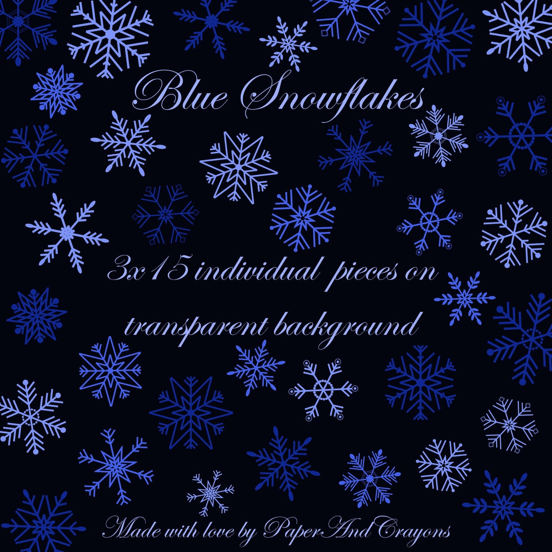 Snowflakes Clipart, Blue Snowflake Set, Winter Graphics, Nature ...