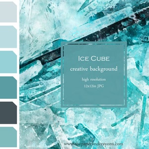 Ice Cube Background, Watercolor Texture, Digital Paper Clipart, Blue ...