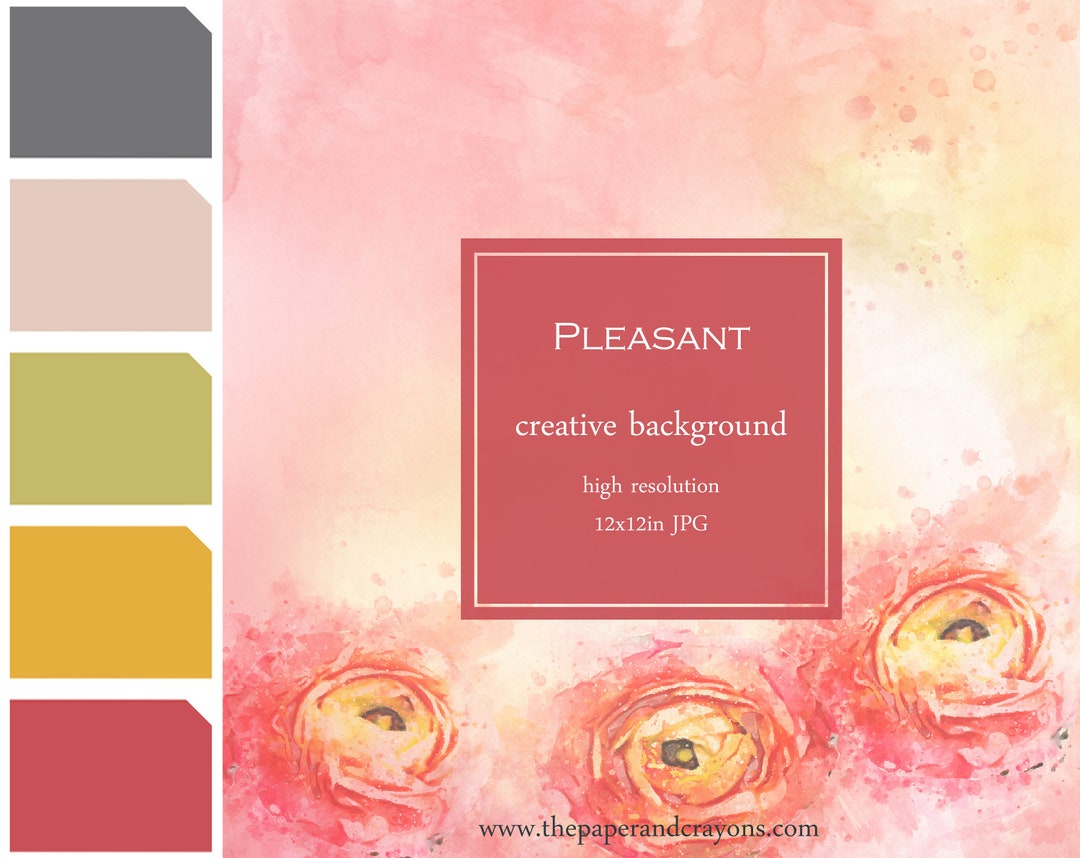 Pleasant Flower Background, Watercolor Texture, Digital Paper Clipart ...