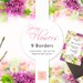 Spring Flowers Watercolor Frames Set, Floral Borders,purple,violet,pink ...