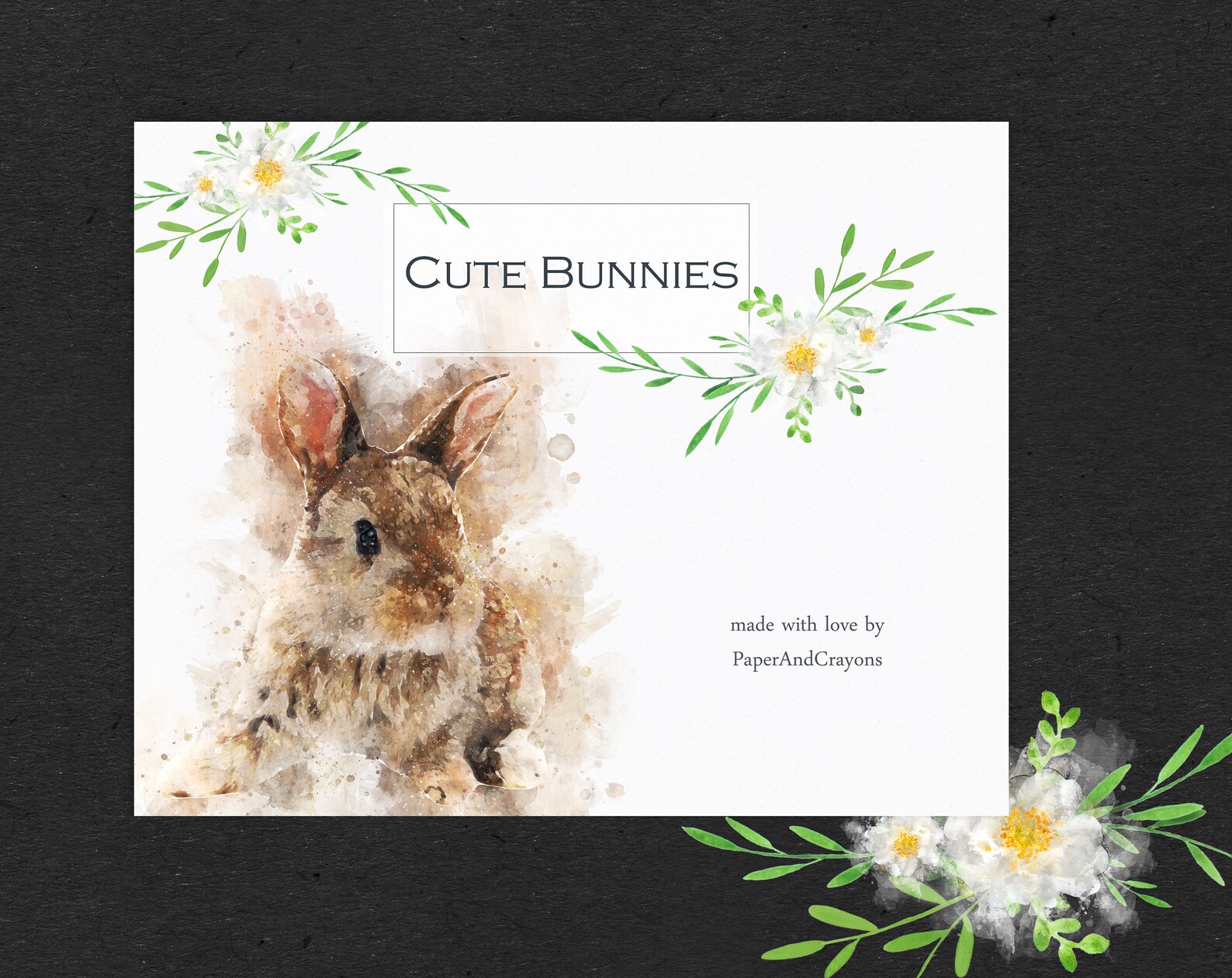 Rabbit Clipart Easter Bunny Cute Bunnies Watercolor Clip - Etsy
