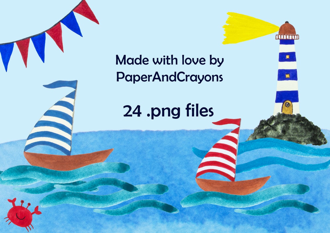 Under the Sea Watercolor Clipart Summer Set Clipart Nautical | Etsy