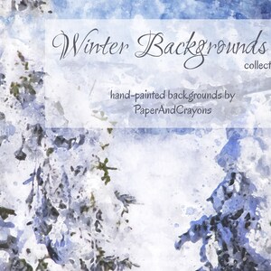 Winter Watercolor Digital Paper, Landscape Clipart, Watercolor ...