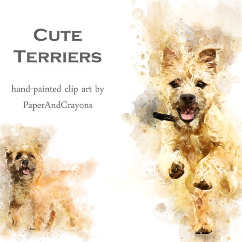 Cute Watercolor Dogs Dog Clipart Puppy Clip Art Animal - Etsy