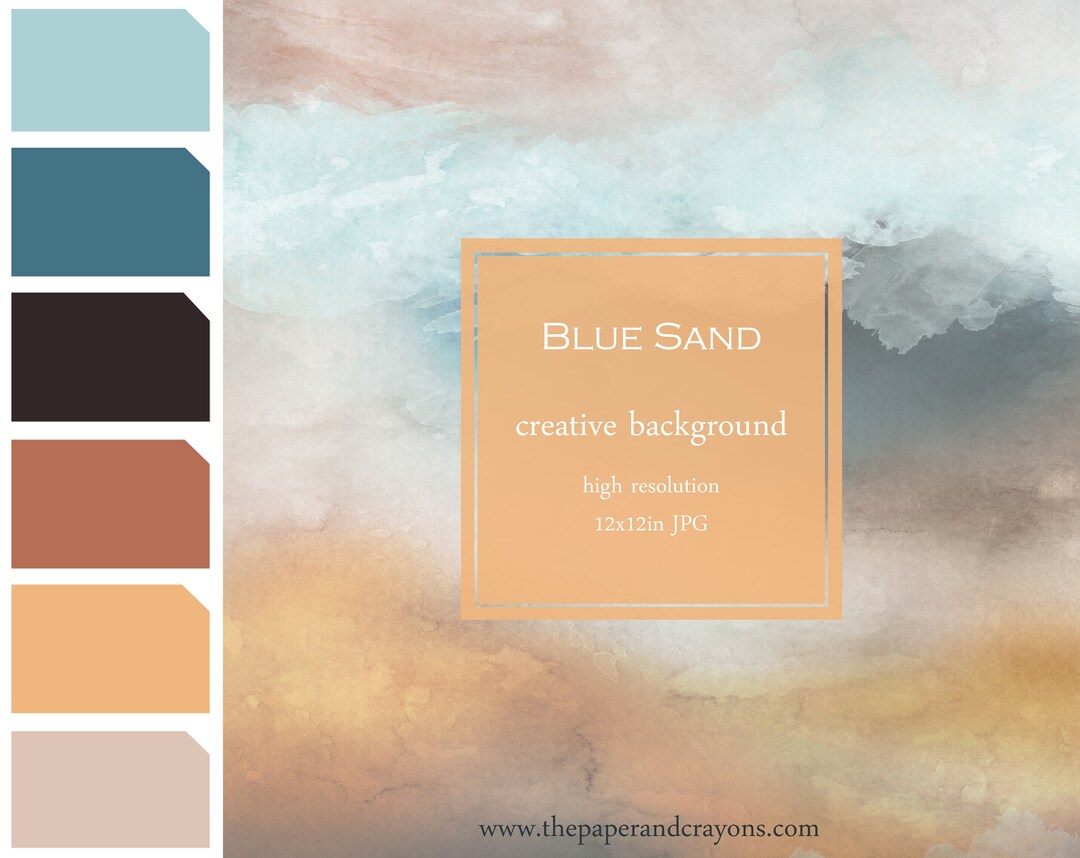 Blue Sand Background, Watercolor Texture, Digital Paper Clipart, Blue ...