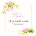 Spring Flowers Frames Clipart Set Watercolor Floral Clip - Etsy