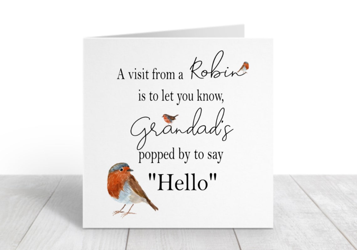 In Memory Of Robin Greeting Card A Visit From a Robin - Etsy