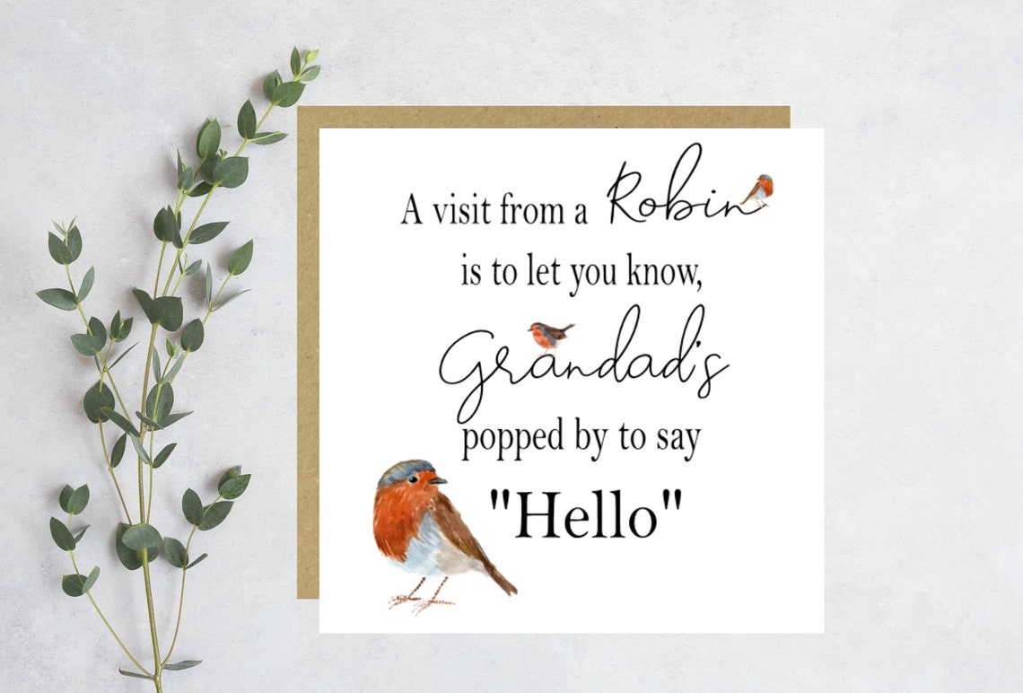 In Memory Of Robin Greeting Card A Visit From a Robin | Etsy UK