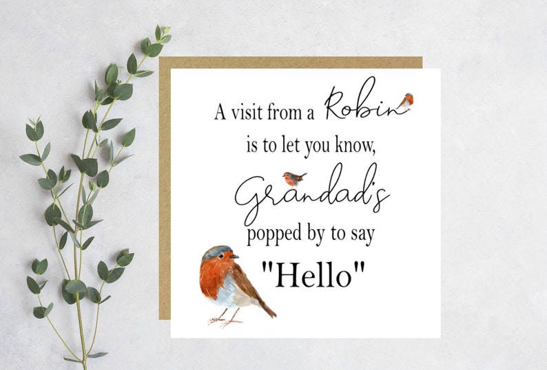 In Memory Of Robin Greeting Card A Visit From a Robin | Etsy UK