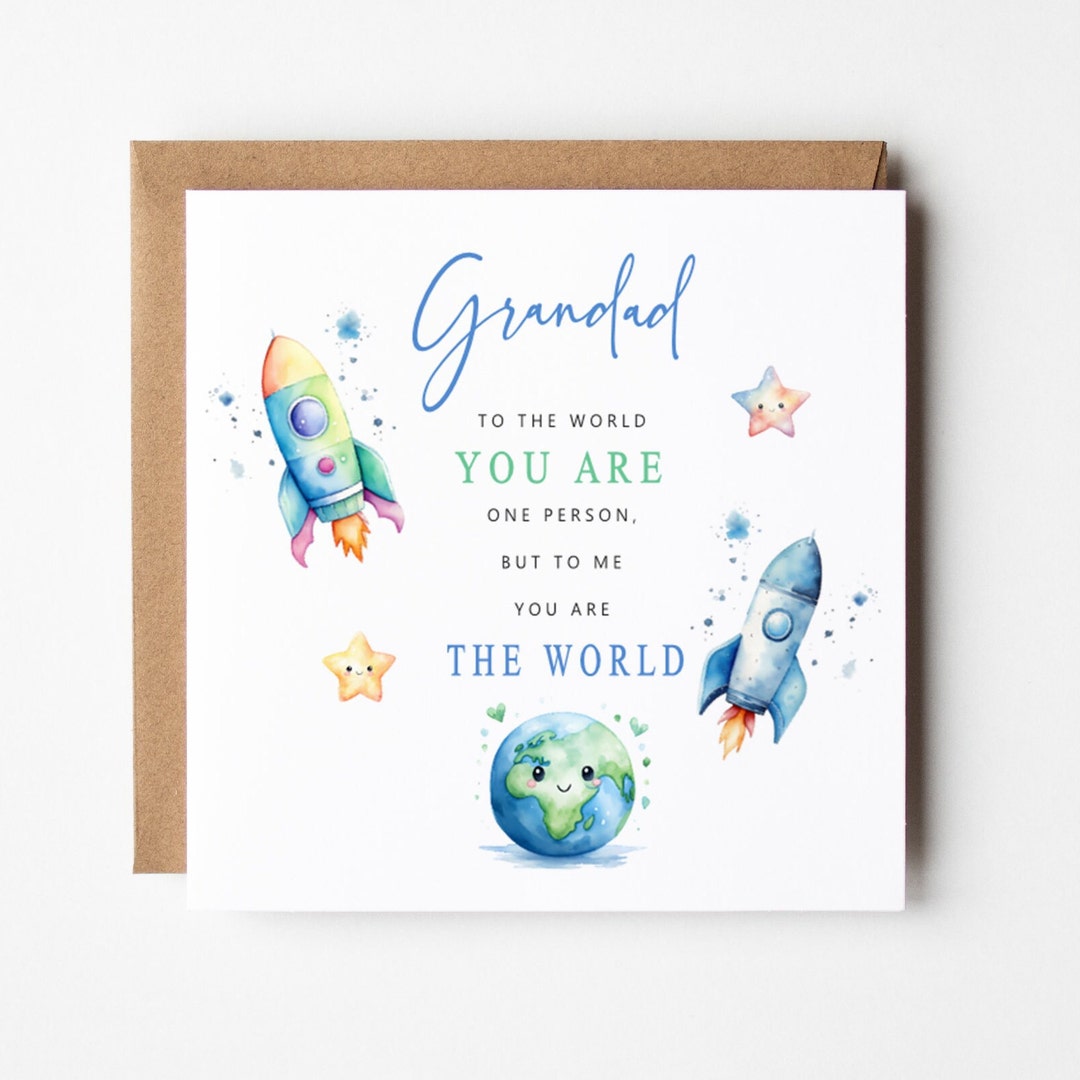 Cute Space Father's Day Card, to the World You Are One Person, Card for ...