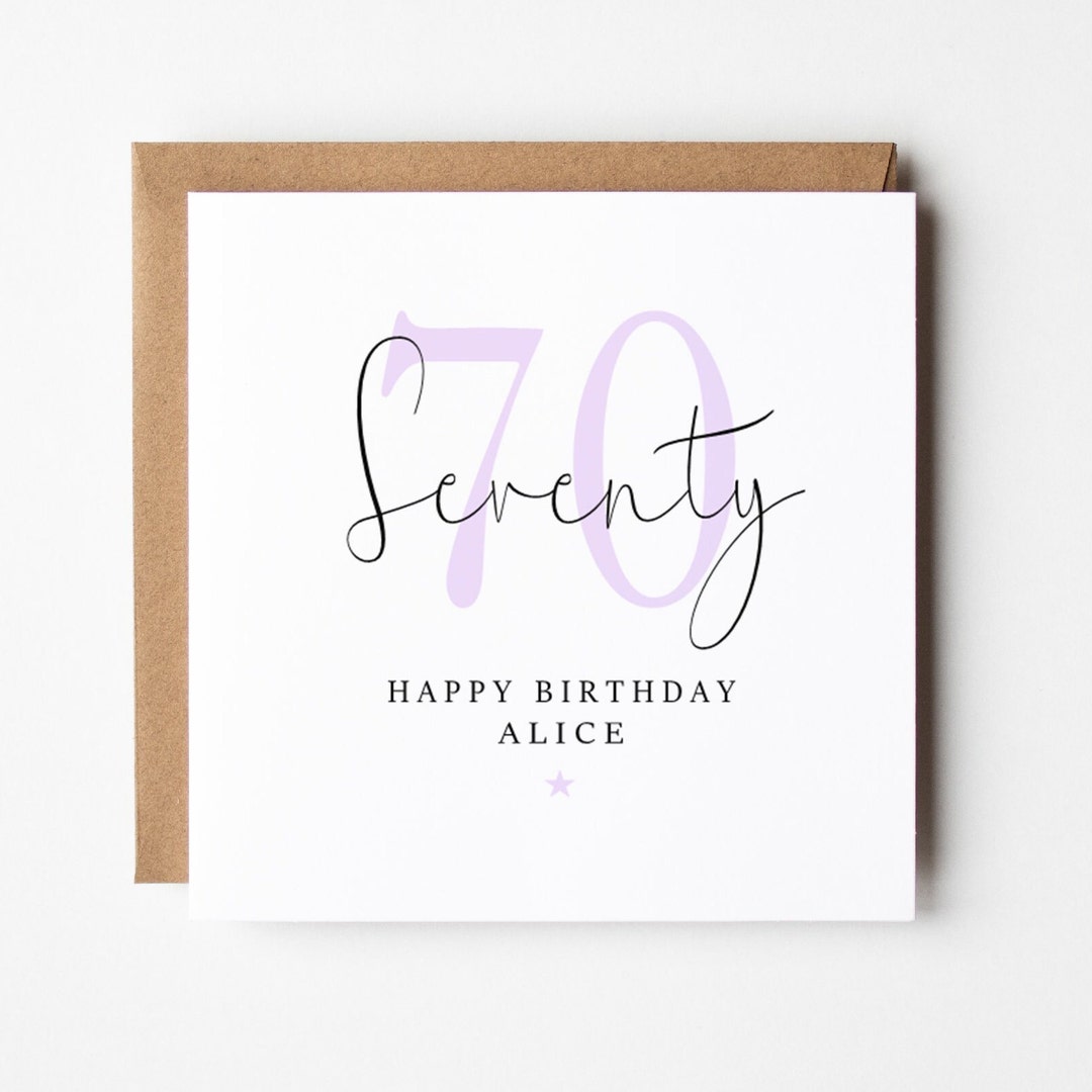 Personalised 70th Birthday Card, Adult, Adult Milestone Birthday Card ...