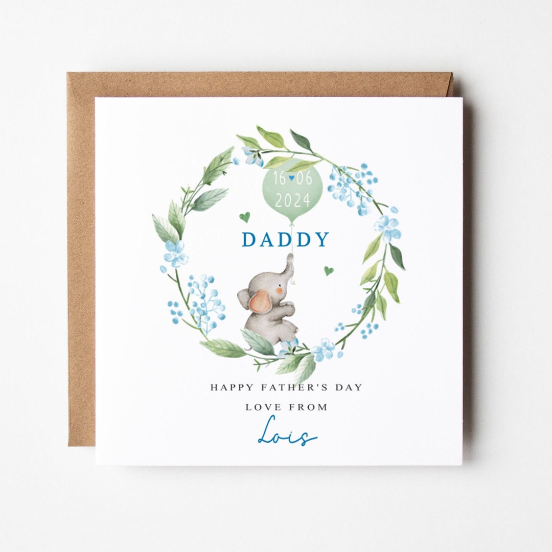 Happy Father's Day Personalised Wreath Card, Daddy, 1st Father's Day ...